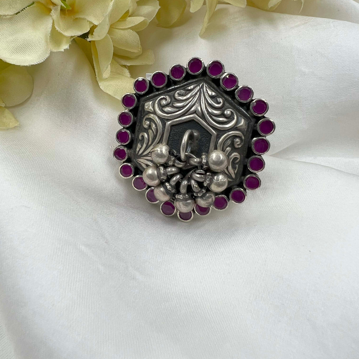Pink Orbit Grandeur Ring – Maahru - Silver For Soul